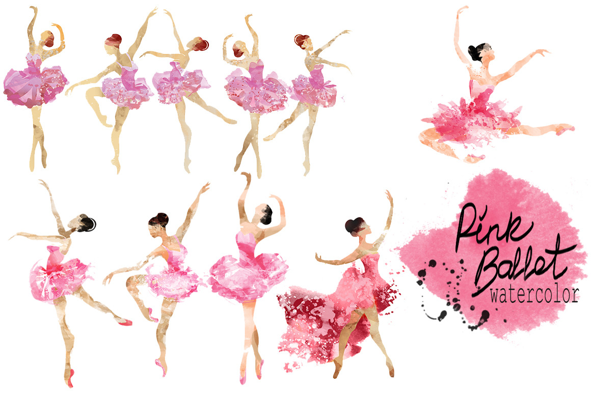 Pink ballet.watercolor, a Person Illustration by art_mouse