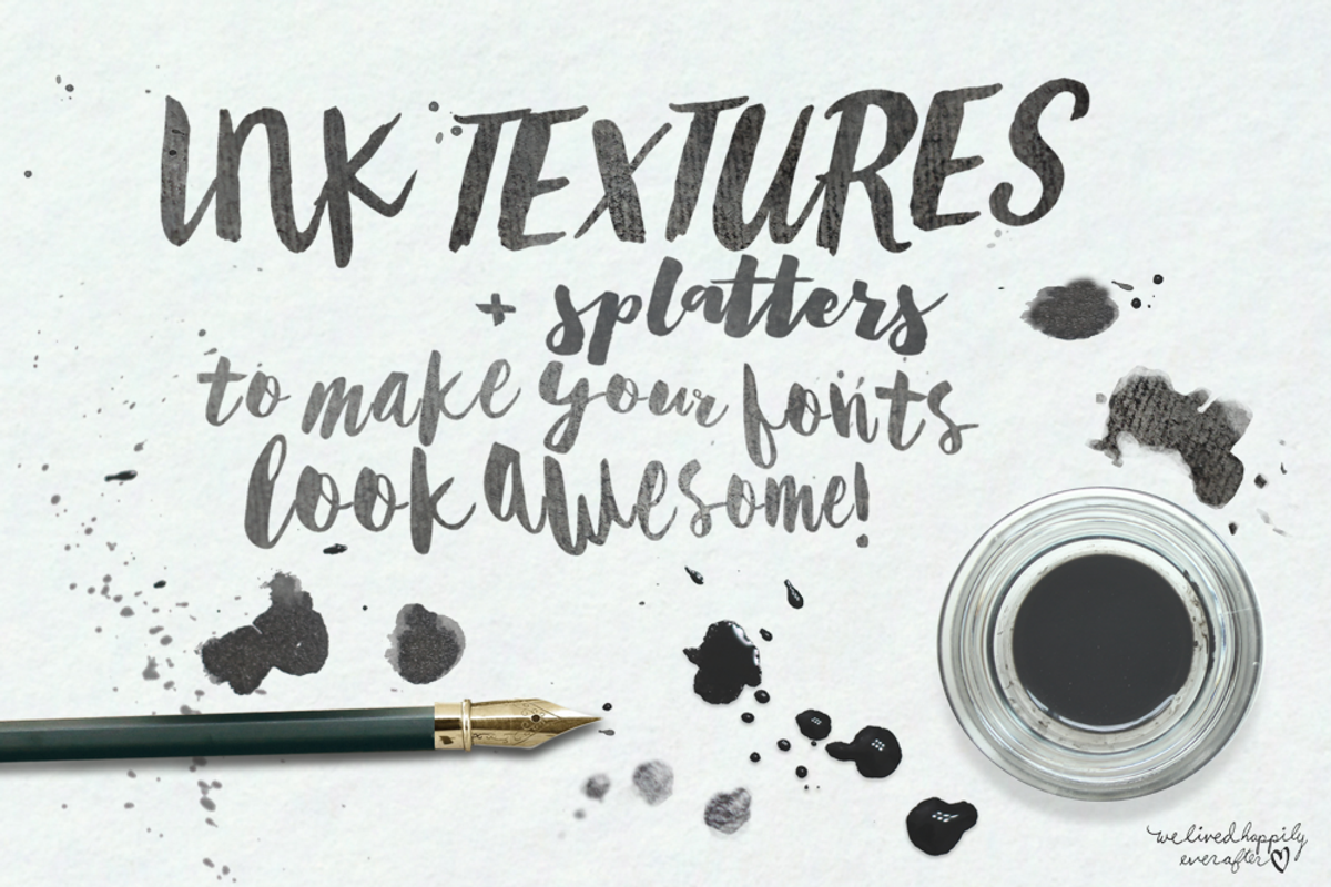 Ink Textures For Fonts, a Texture Graphic by WeLivedHappilyEverAfter