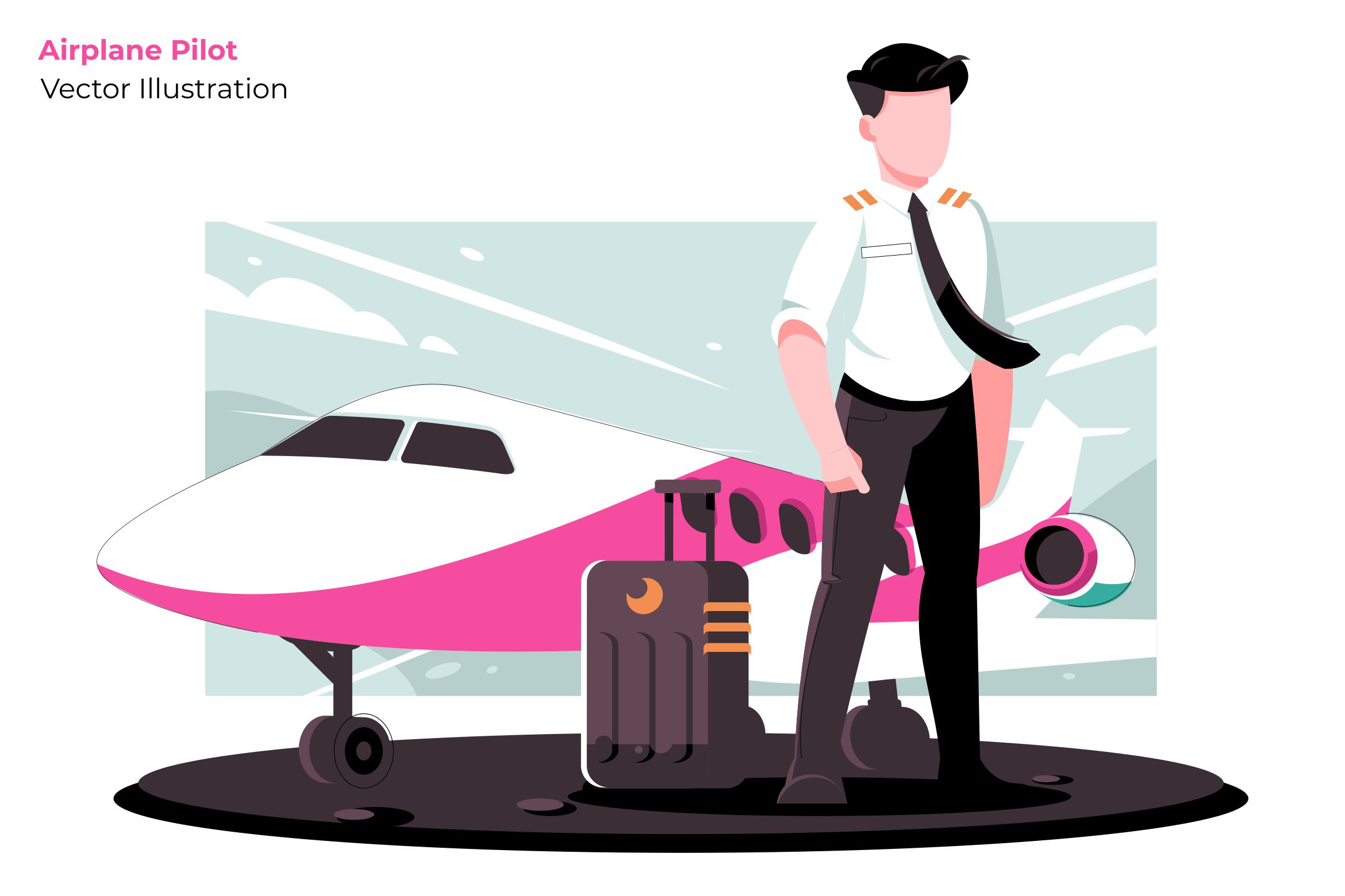 Airplane Pilot - Vector Illustration | Illustrations ~ Creative Market