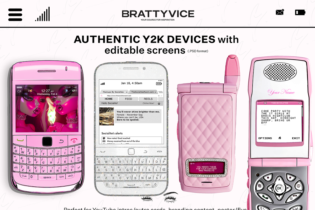 Y2K EARLY 2000'S DEVICE MOCKUPS