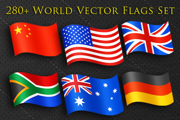 Huge 280+ Vector World Flags Set, an Icon by FourLeafLover