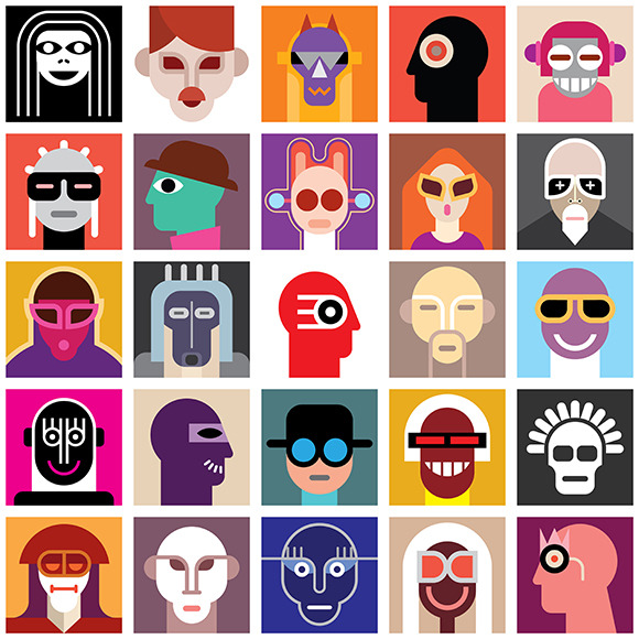 App icon set. Vector avatars, a Person Illustration by danjazzia