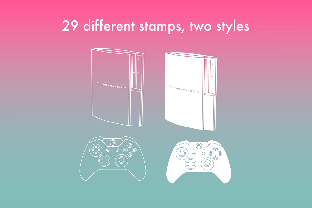 50+ Procreate controller & consoles, a Brush Add-On by laura.design