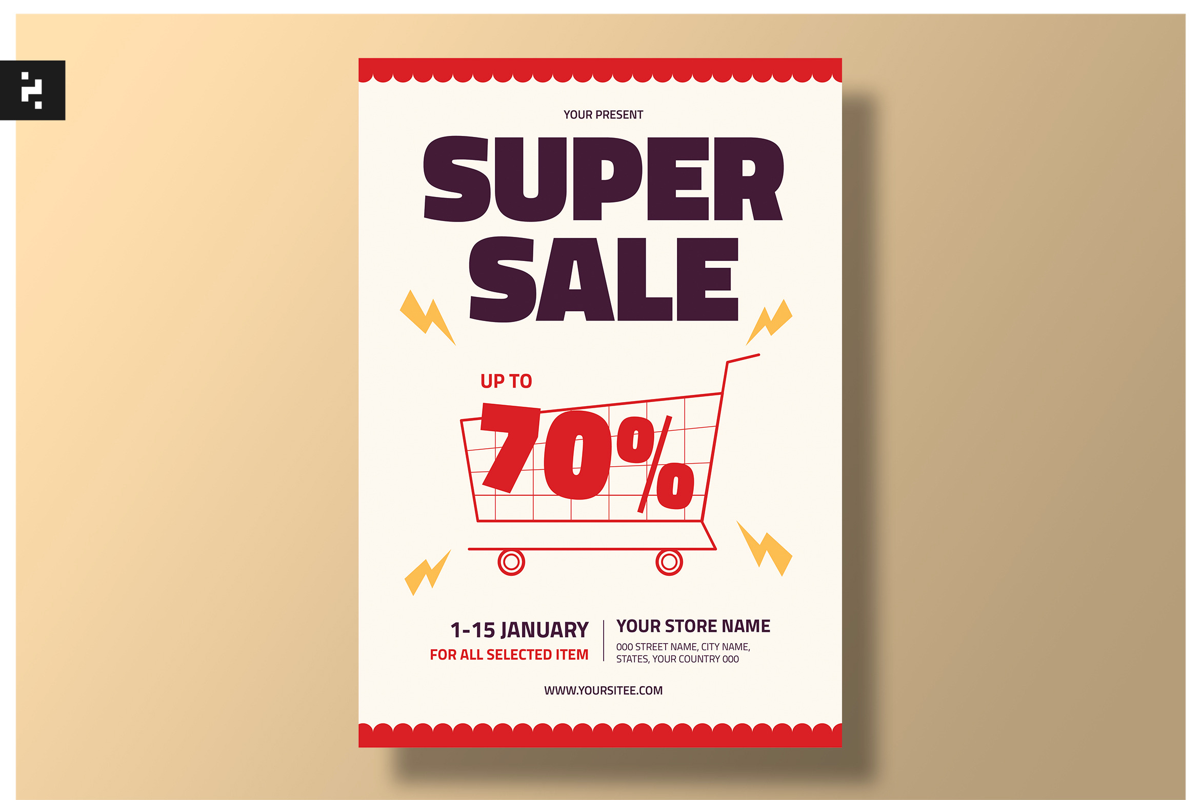 Super Sale Promotion Flyer, a Flyer Template by Neermana