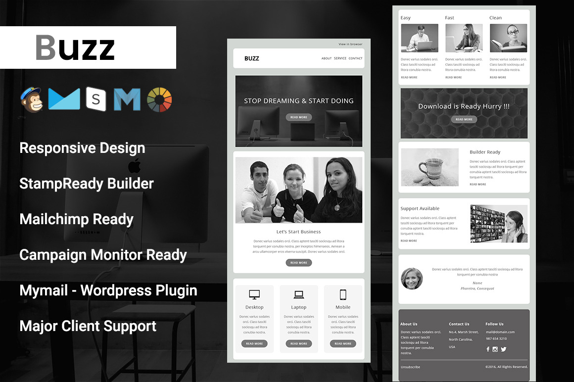 Buzz - Responsive Email Template, an Email Template by Pennyblack Templates