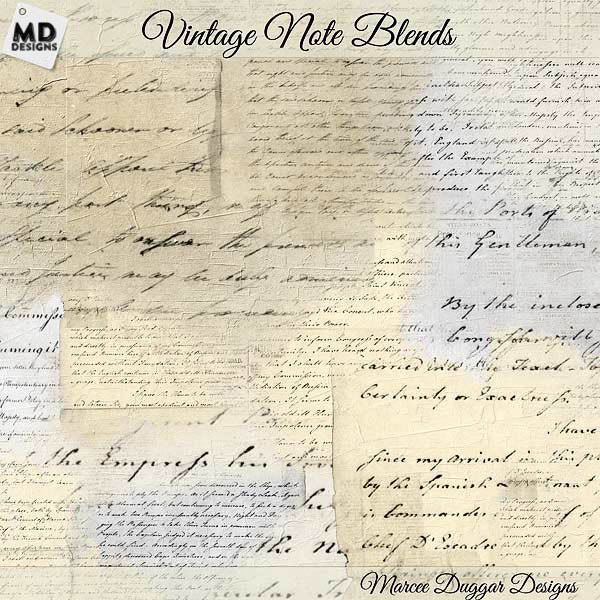 Vintage Script Notes, an Object Graphic by Vintage Style Designs