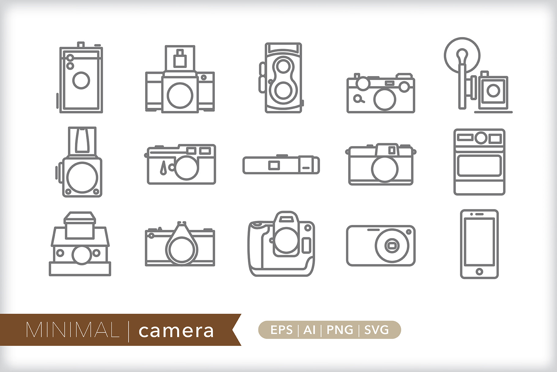Minimal camera icons, an Outline Icon by Picture Window