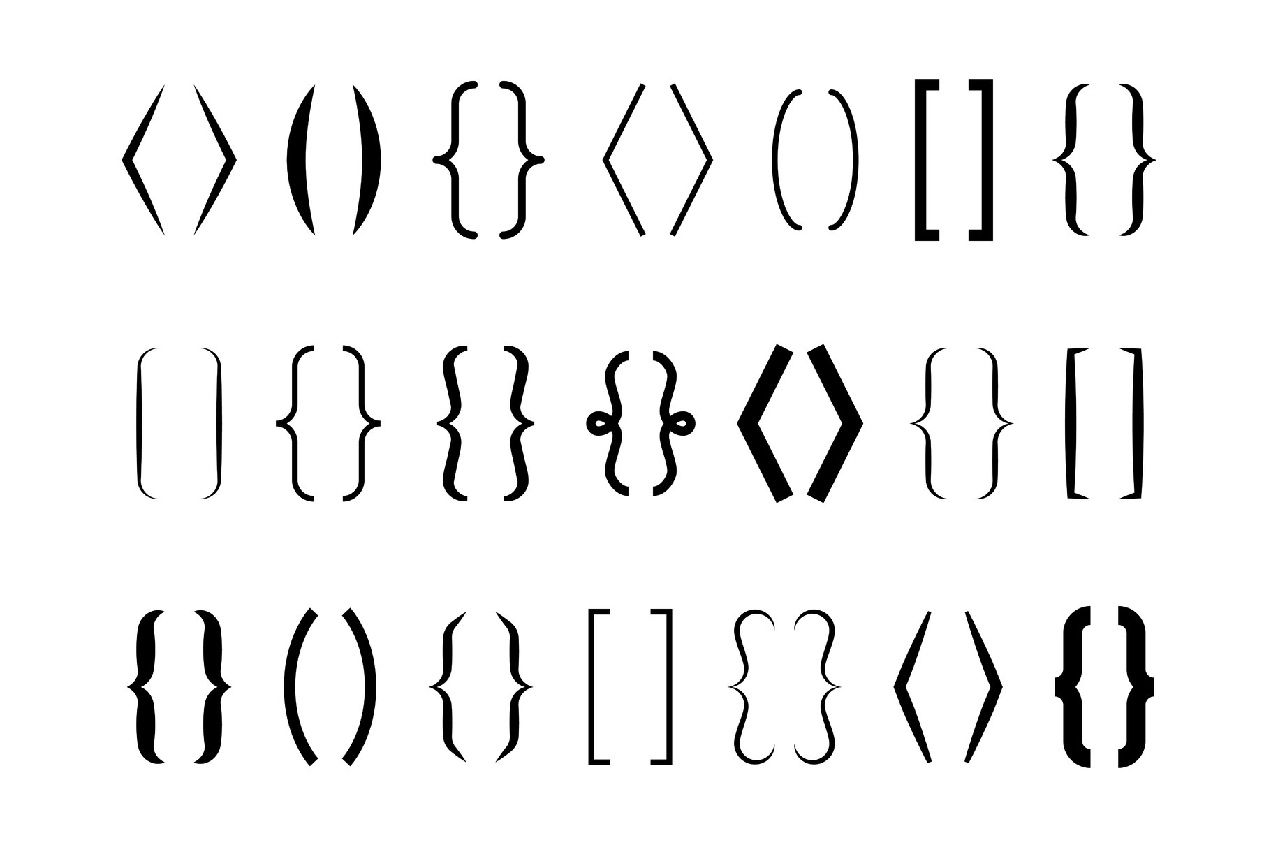 text-brackets-curly-braces-square-decorative-illustrations