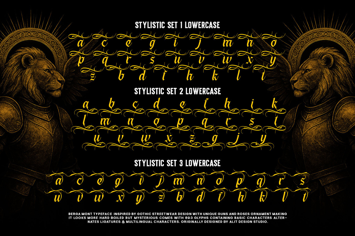Berga Mont Typeface, a Blackletter Font by alit design
