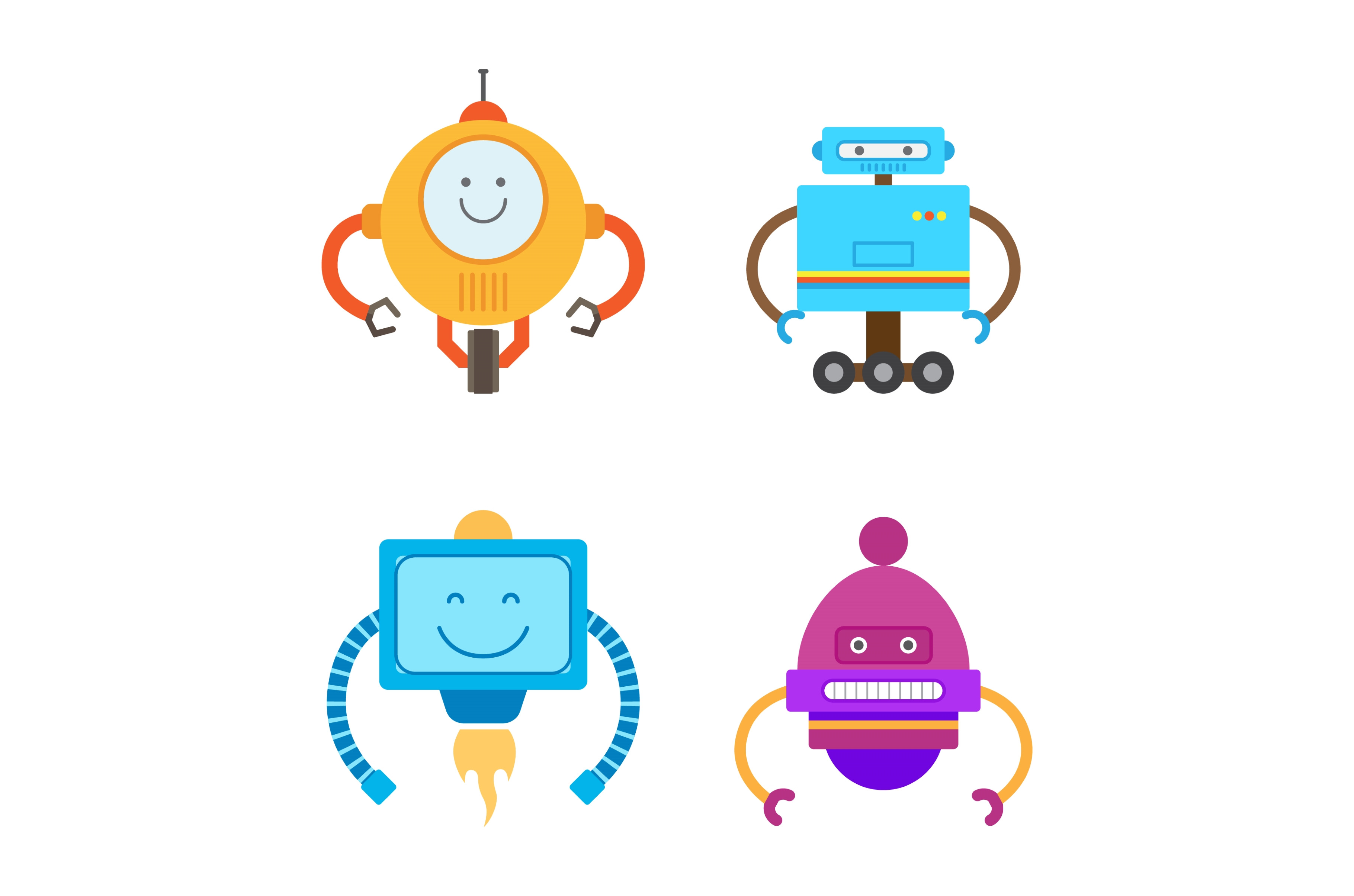 Robots Collection Types Set Vector, a Texture Illustration by robuart