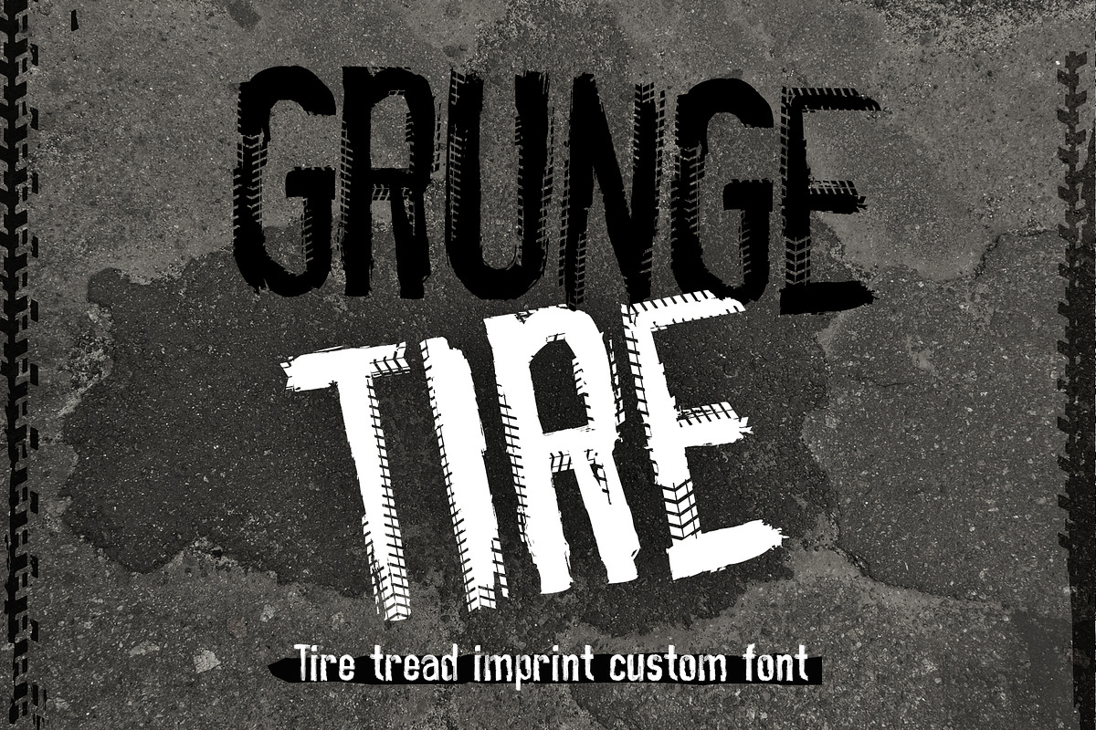 Grunge Tire Font, a Font by Annyart Design