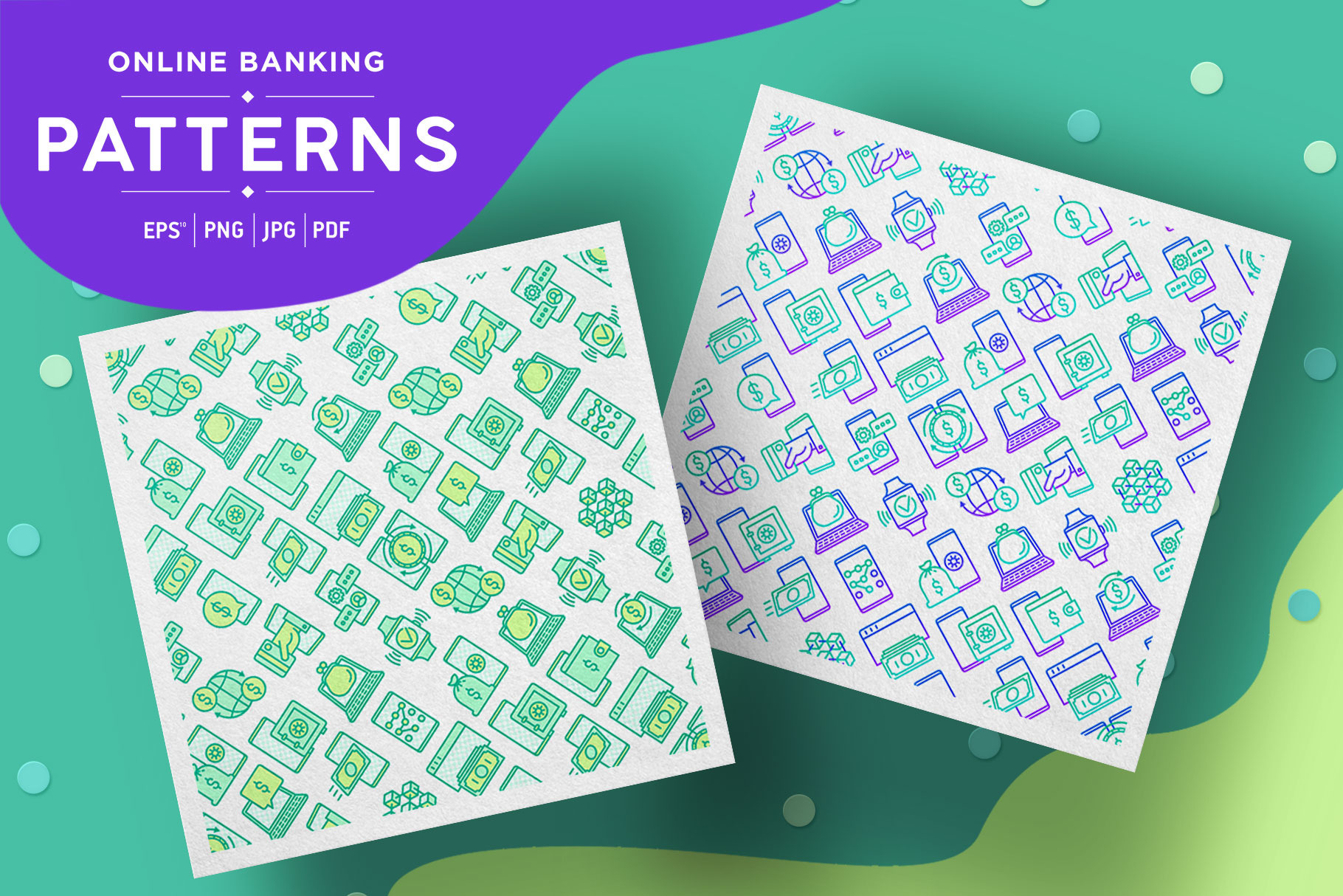 Online Banking Patterns Collection, a Pattern Graphic by Alex Blogoodf ...