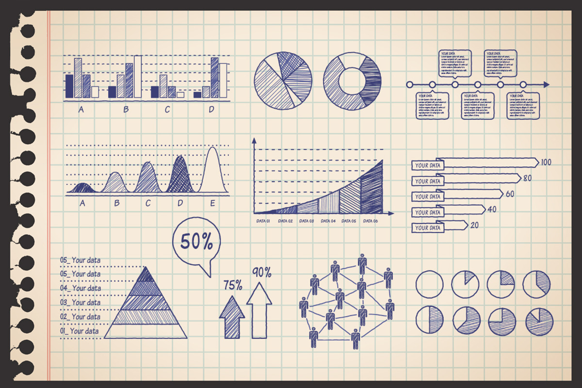 Hand Drawn Sketch Infographics, a Person Illustration by FourLeafLover