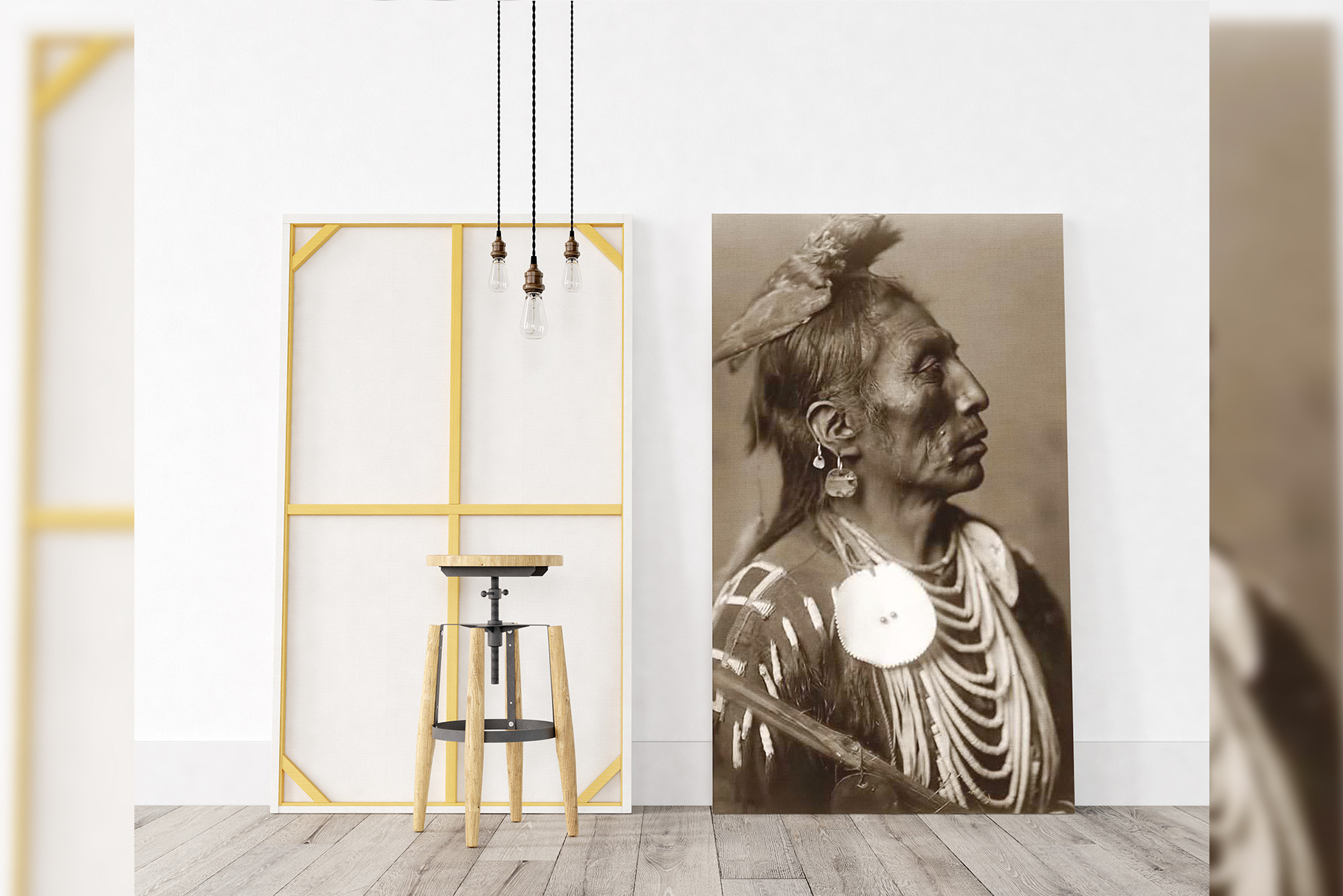 White Ambient Frame Mockup, a Print Template by desgiant