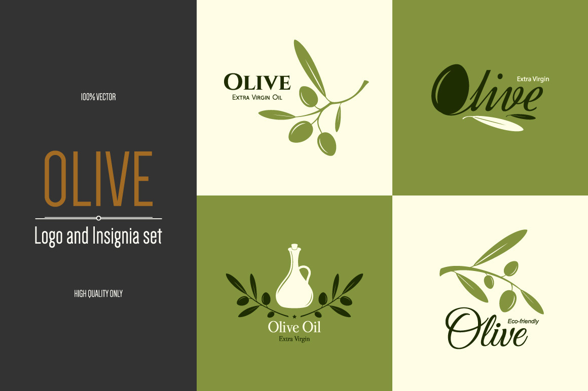 4 Olive logos, a Branding & Logo Template by Restaurant Menu & Logos
