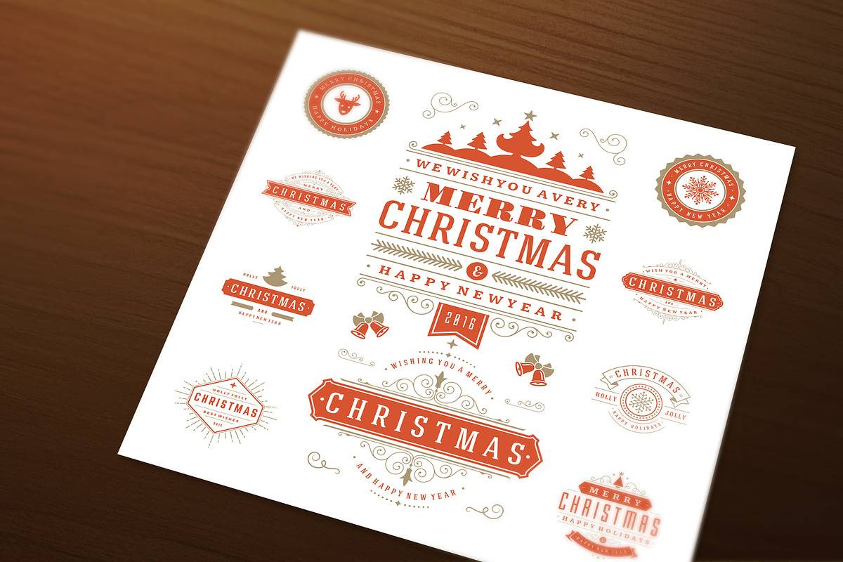 10 Christmas Logos and Badges, a Branding & Logo Template by Vasya Kobelev