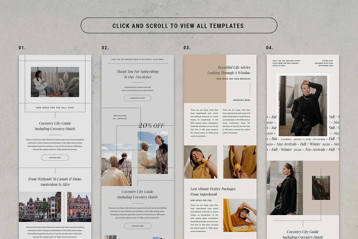 PS&Canva Newsletter Templates Bundle, an Email Template by SilverStag ...
