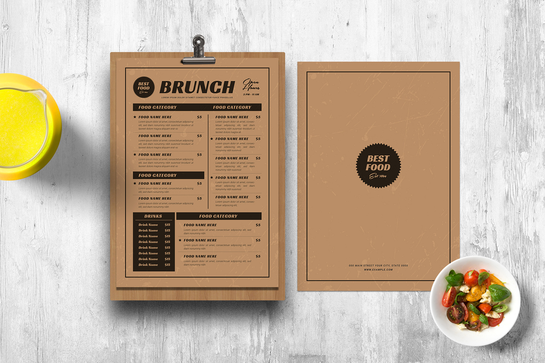 Retro Menus With Kraft paper, a Flyer Template by Guuver