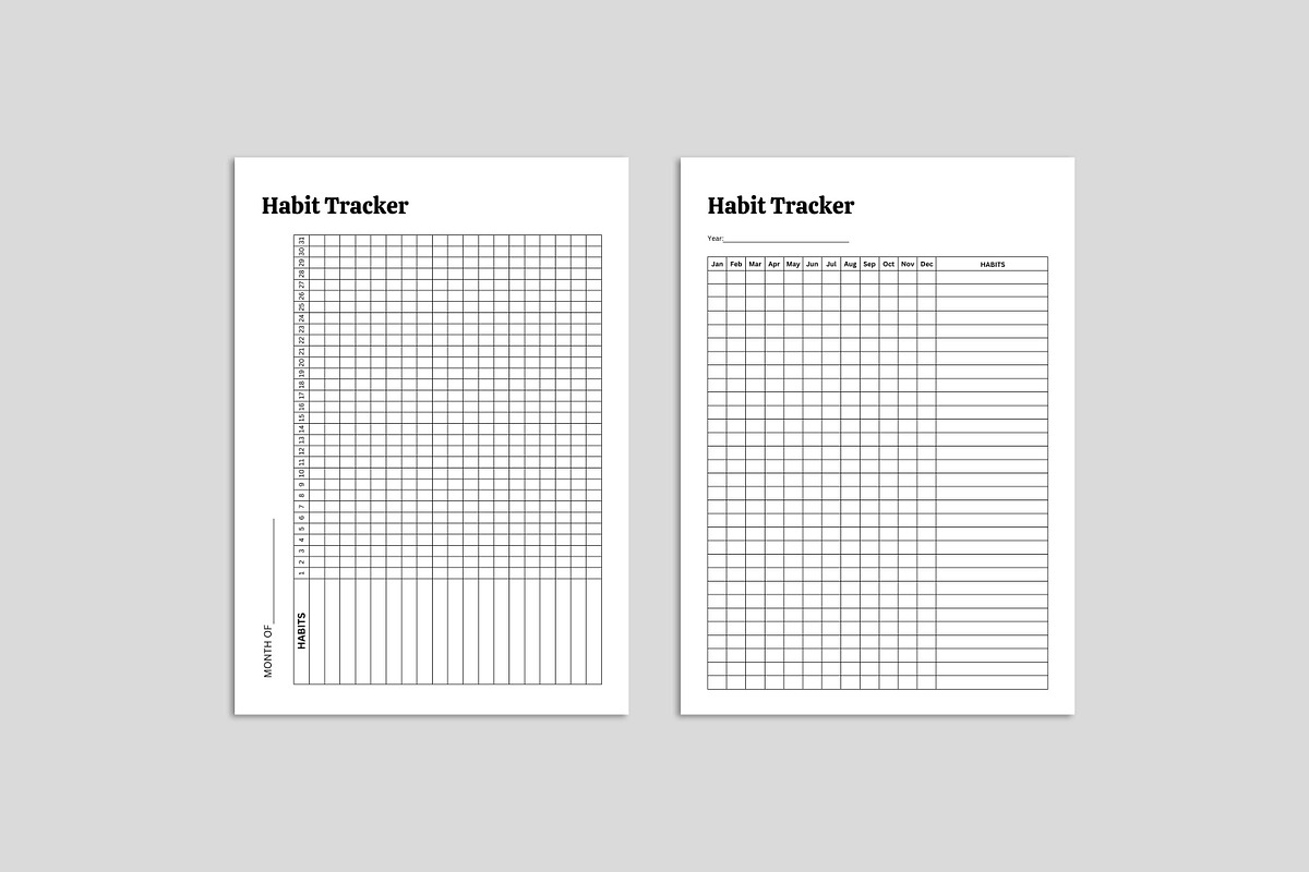 Canva Habit Tracker Bundle V1, a Stationery Template by MaxSimplify