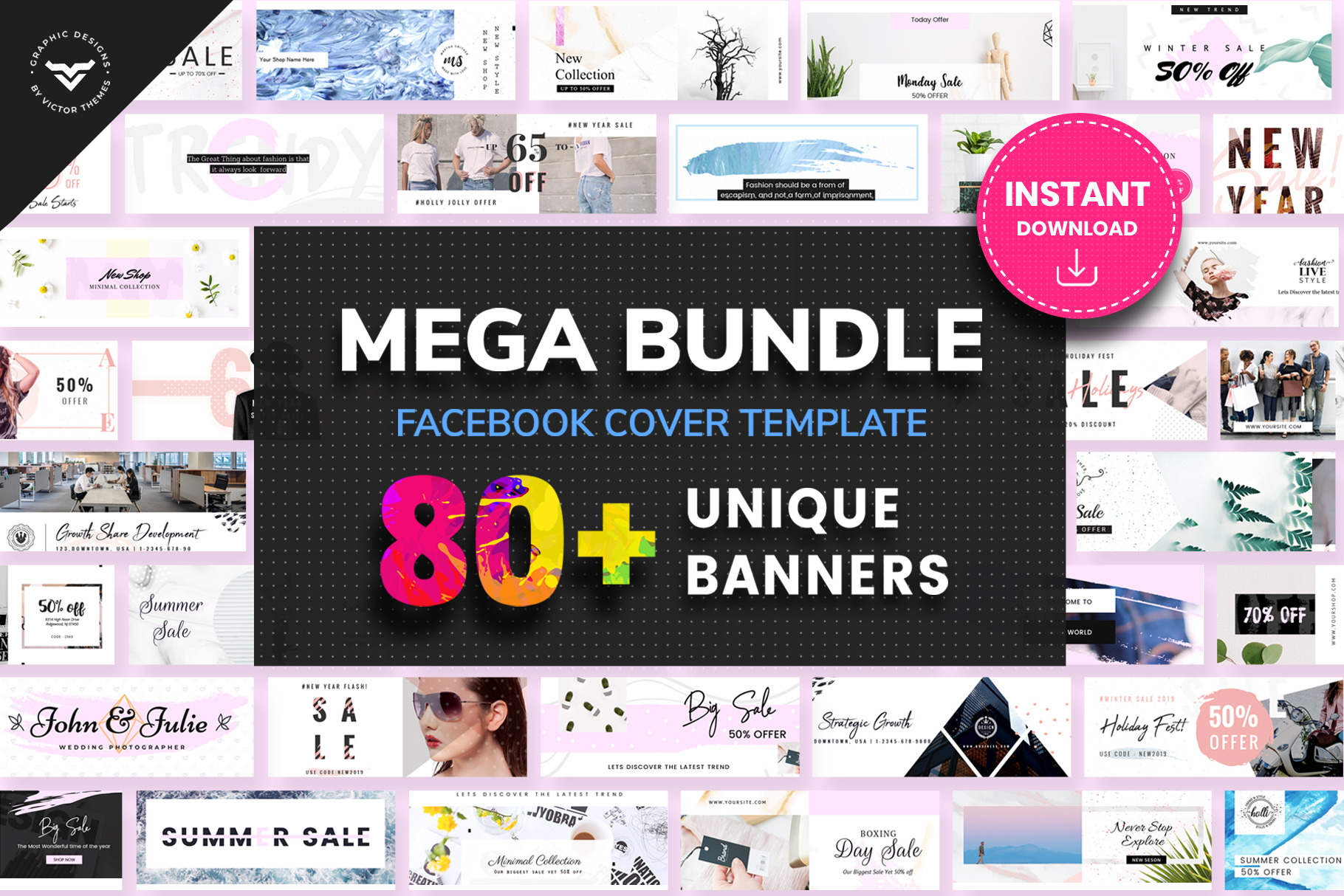 Facebook Cover Template Mega Bundle, a Templates & Theme by VictorThemes
