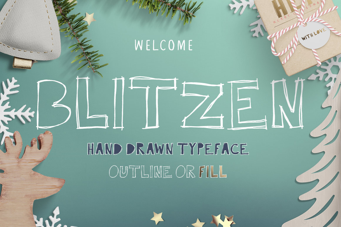 Blitzen Display Font, a Font by Creativeqube Design