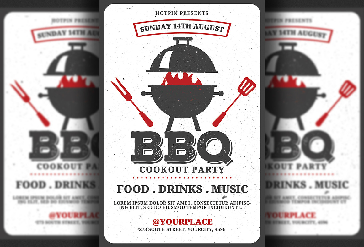Bbq Barbecue Flyer Template, a Flyer Template by Hotpin