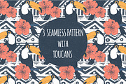 Exotic patterns with toucans, a Pattern Graphic by Julia Bilenko
