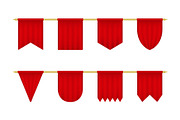 Red empty realistic pennant set. | Graphic Objects ~ Creative Market