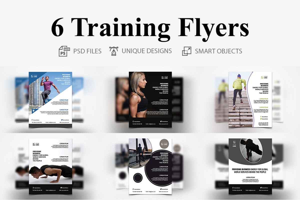 6 Training Flyers, a Flyer Template by Creatricks
