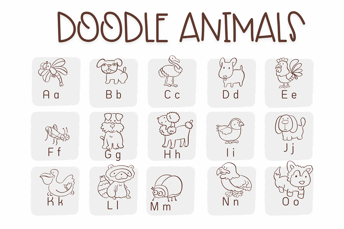 Doodle animals| Symbols Fonts, a Symbol Font by Sirinart
