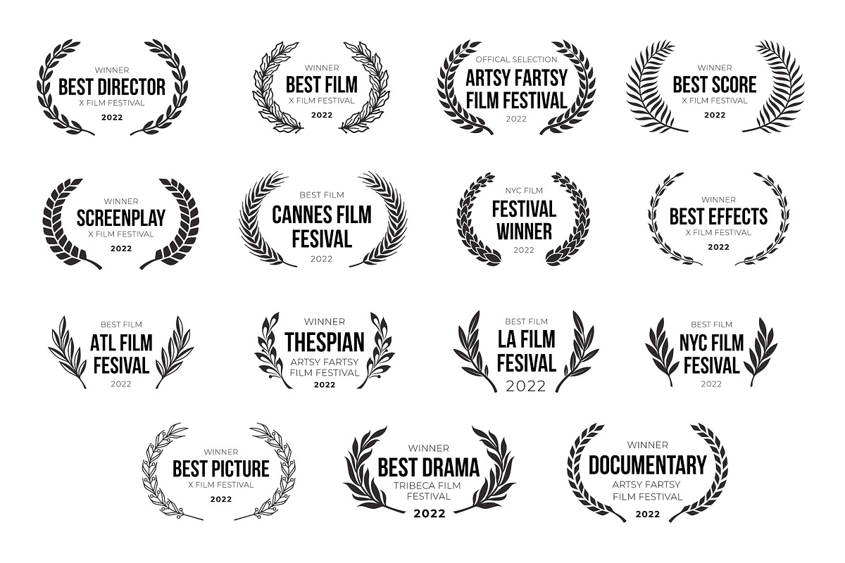 15 Vector Award Laurels, an Object Graphic by Loudoun Design Co.