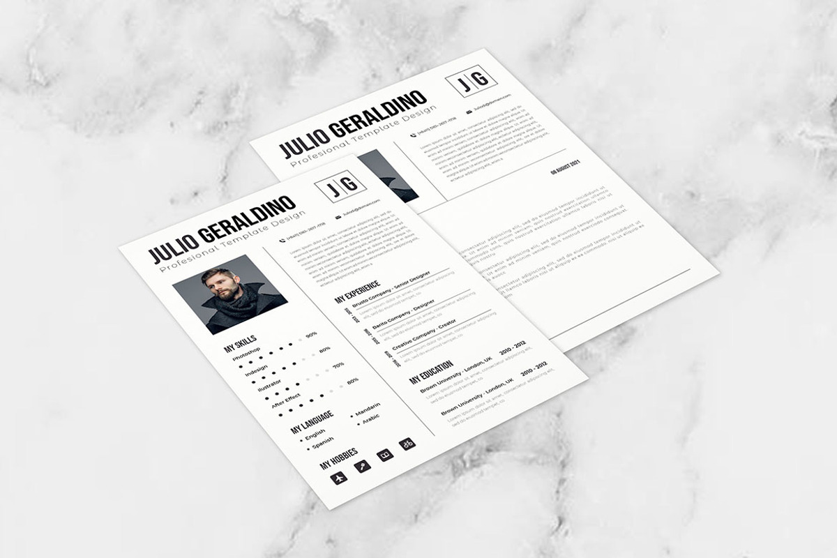 Black Grey CV Resume, a Resume Template by Fannan Studio | Creative Market