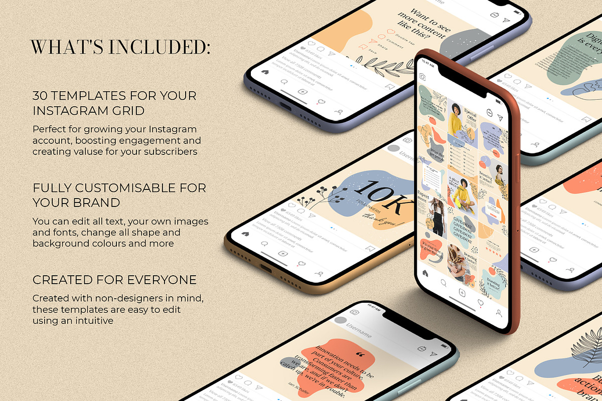 Modern Abstract Insta Pack | PS, a Social Media Template by Anna Studio ...