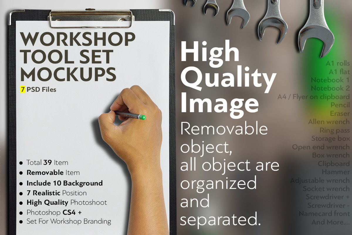 Workshop Tool Set Mock-Ups, a Print Template by Kongkow