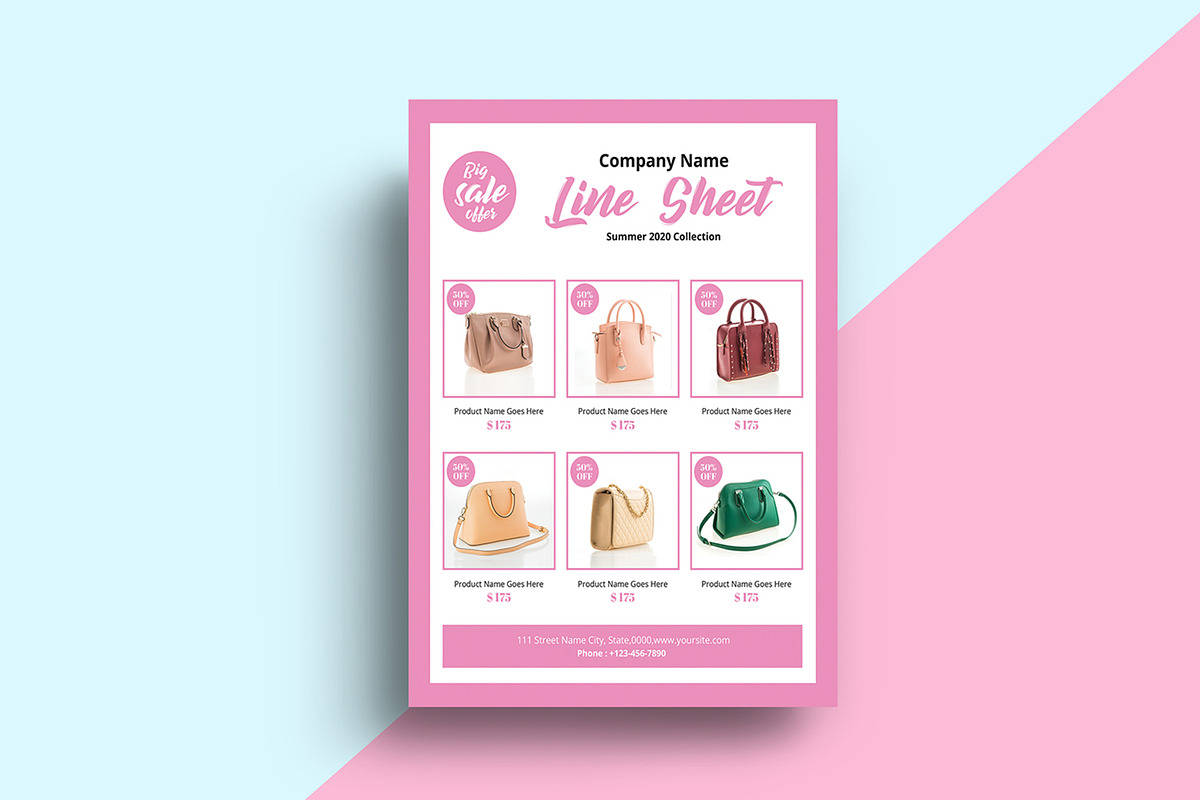 Line Sheet Flyer Template, a Flyer Template by Ultimate Template Shop ...