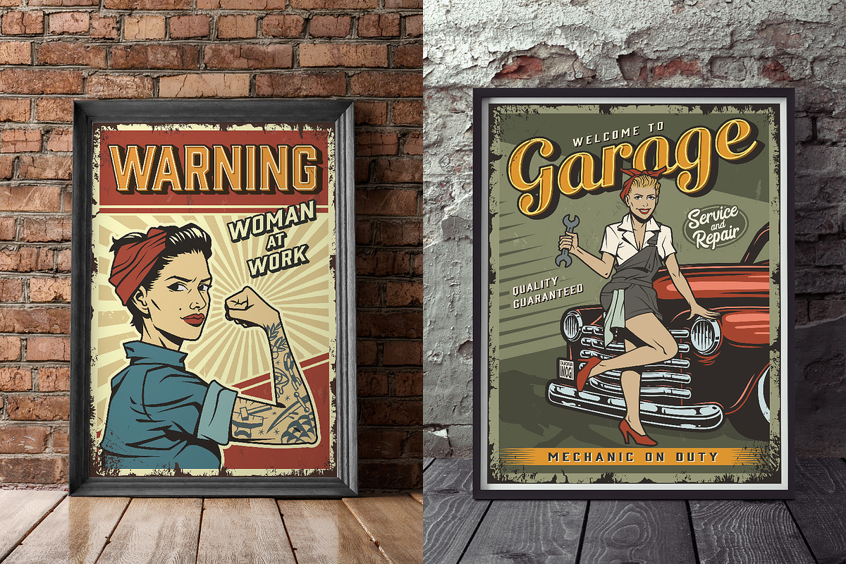 Pinup Retro Posters, a Person Illustration by DGIM studio
