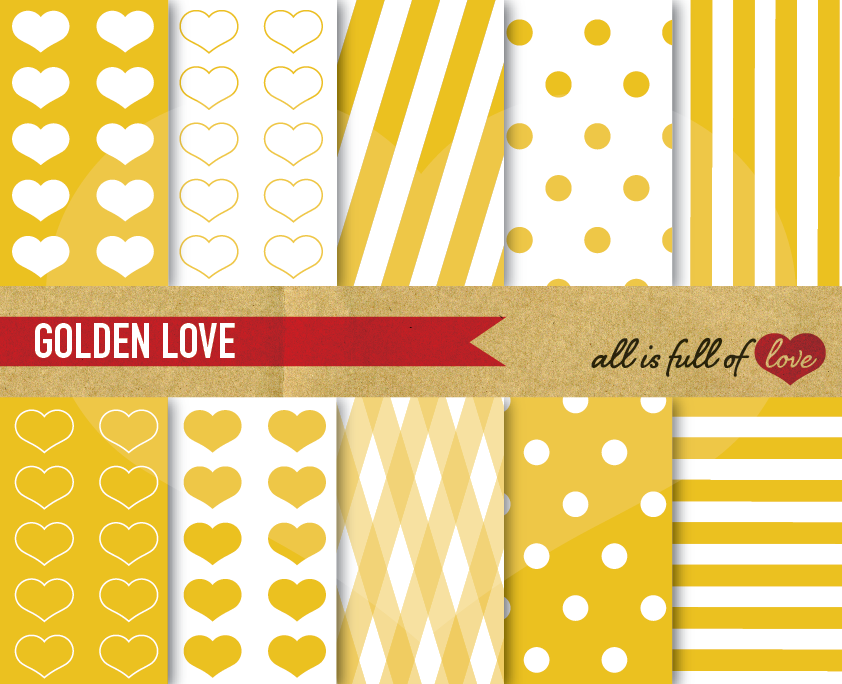 Golden Background Paper Drawing, a Pattern Graphic by All is full of Love