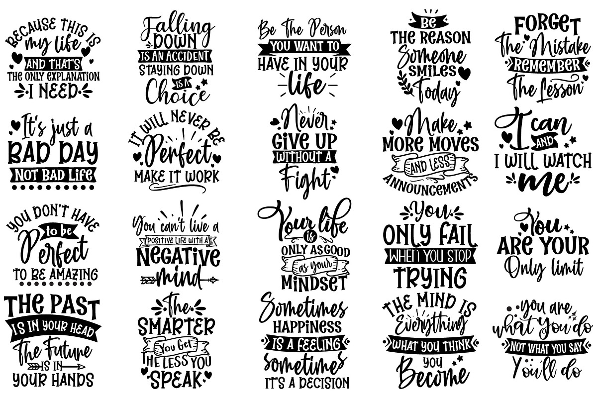 Inspirational Quotes SVG,, an Object Illustration by Vector Portal ...