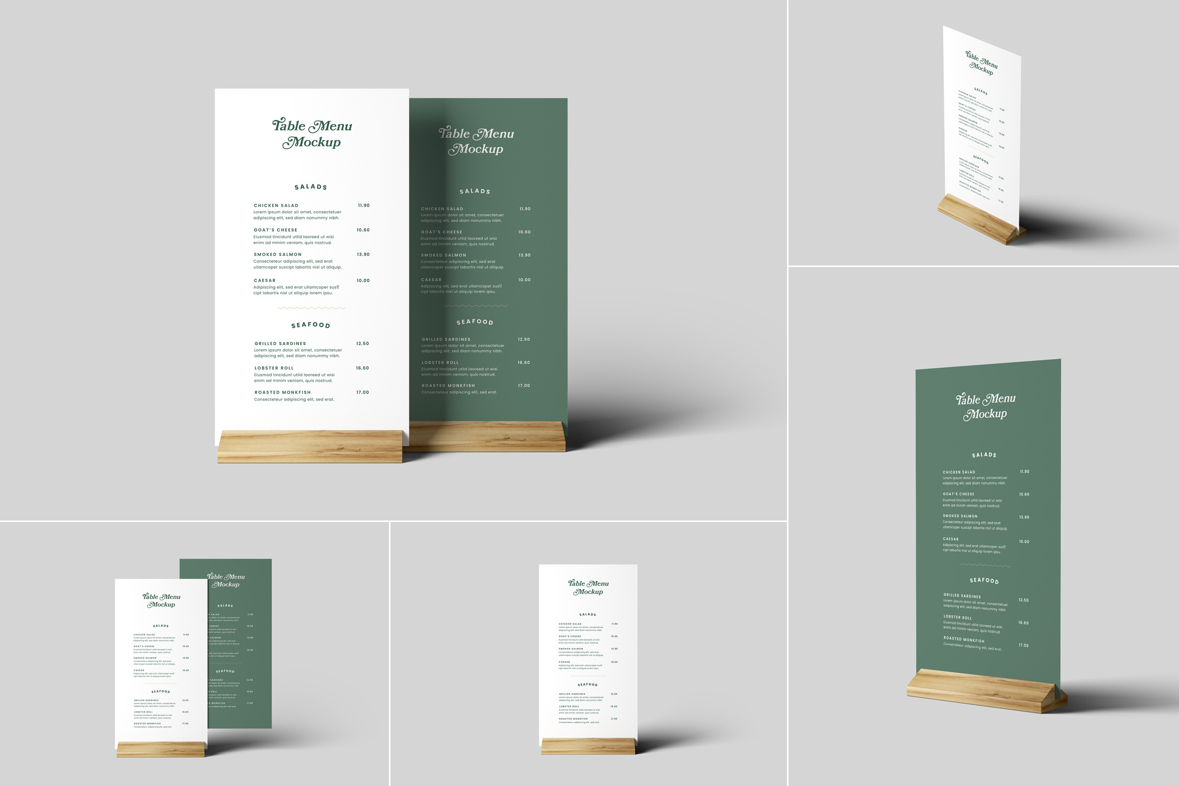 Table Menu Mockups, an Advertising Mockup by artimasa