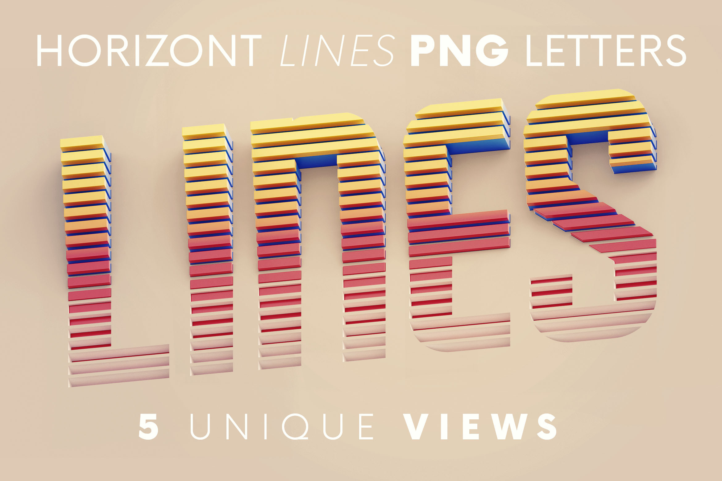 Horizontal Lines - 3D Lettering, a Graphic by MIIM | Creative Market