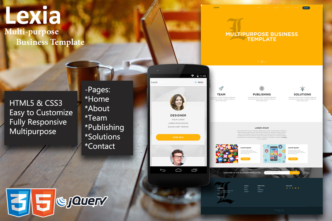 Lexia - Multipurpose Template, a HTML Template by Forks & Knives