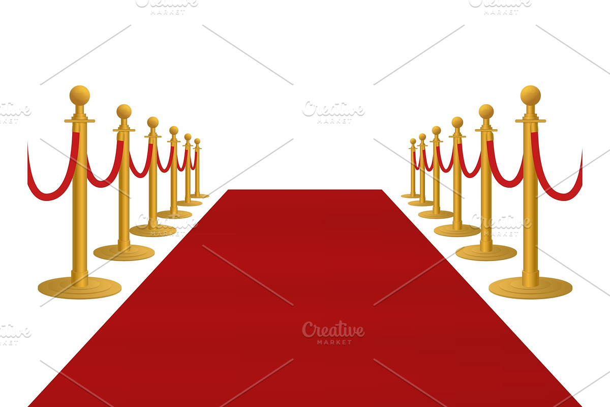 Realistic bright red carpet with, an Illustration by skripnikbb ...