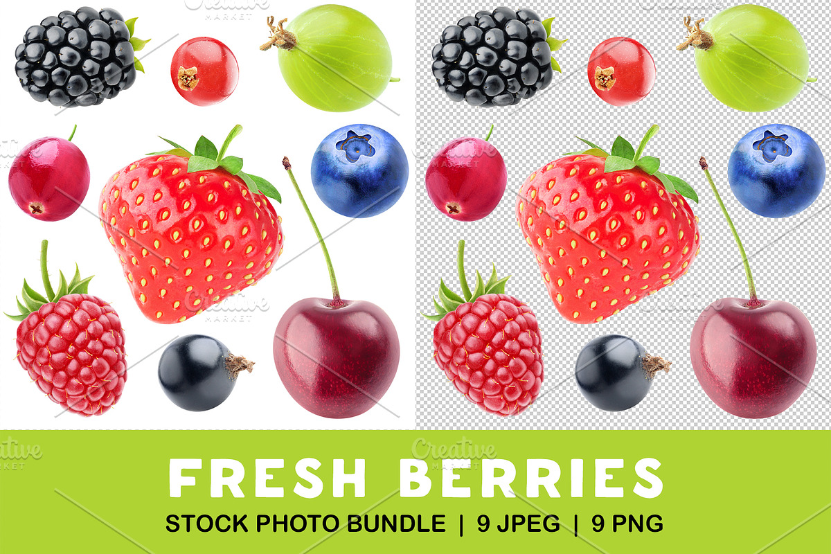 9 fresh berries, an Object Graphic by Fruits+Veggies