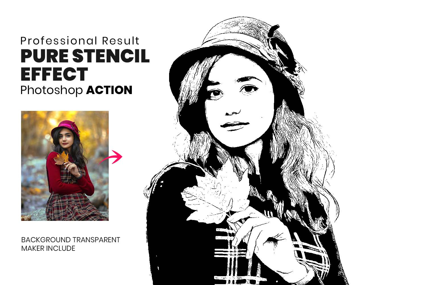 Pure Stencil Photoshop Action