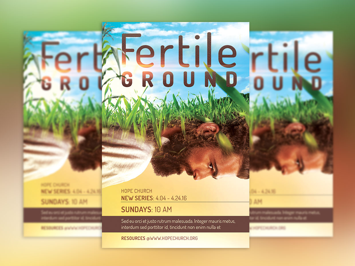 Fertile Ground Flyer Poster PSD, a Flyer Template by Godserv Designs