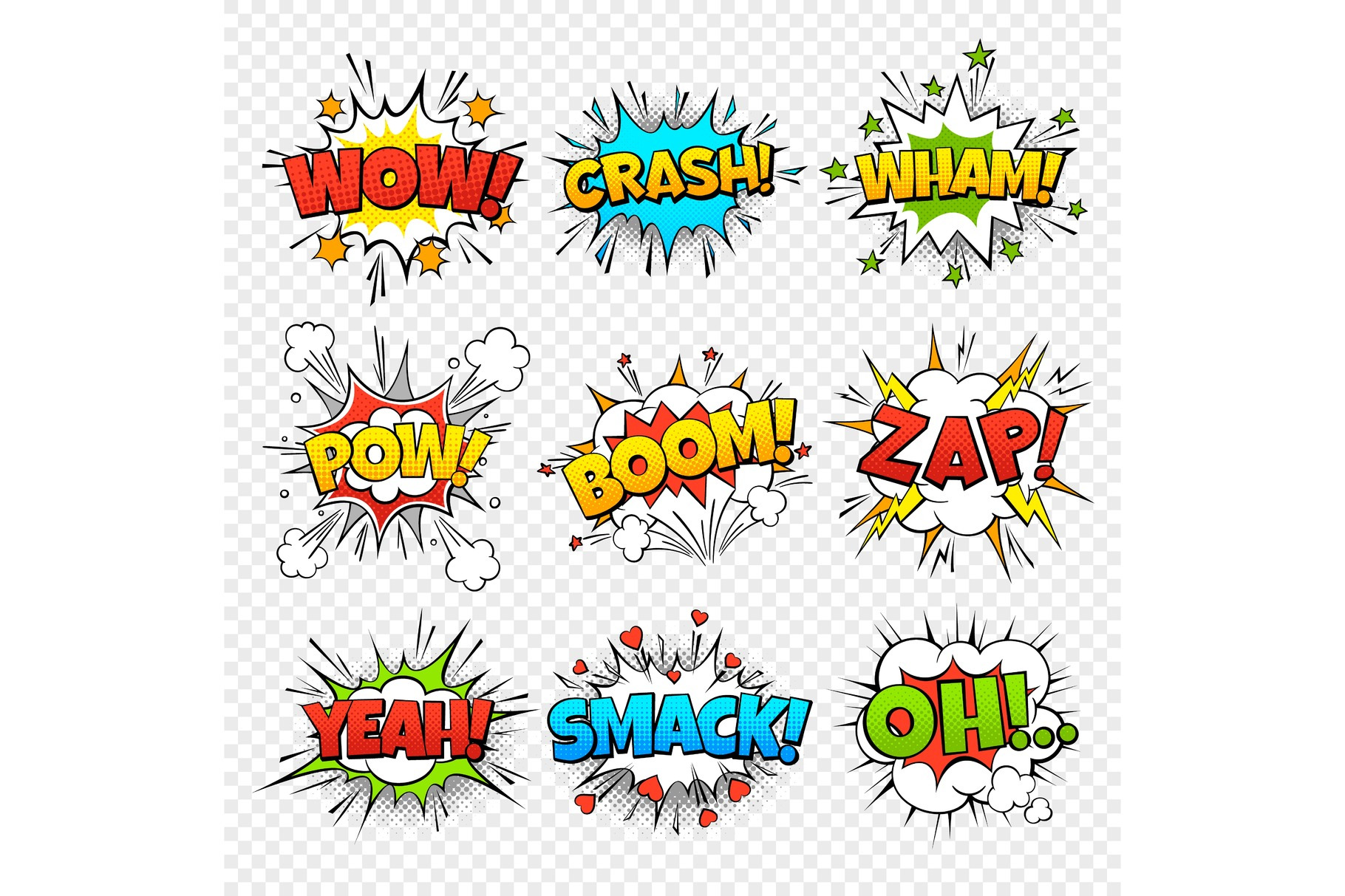 Comic bubbles. Funny comics words in | Textures ~ Creative Market