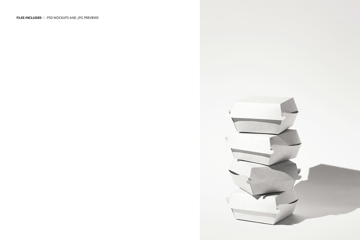 Burger Box Stack Mockup, a Packaging Mockup by creatsy5