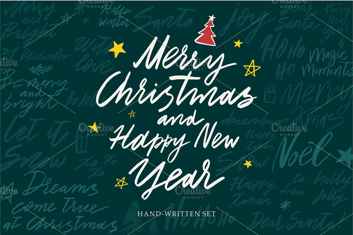 Hand-written Christmas SET, an Illustration by OlgaAlekseenko