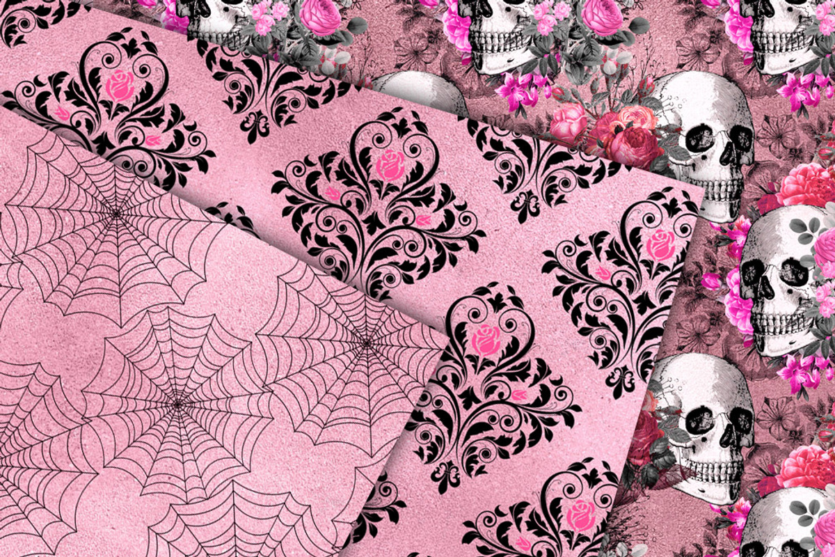 Pink Gothic Digital Paper, a Texture Graphic by Digital Curio