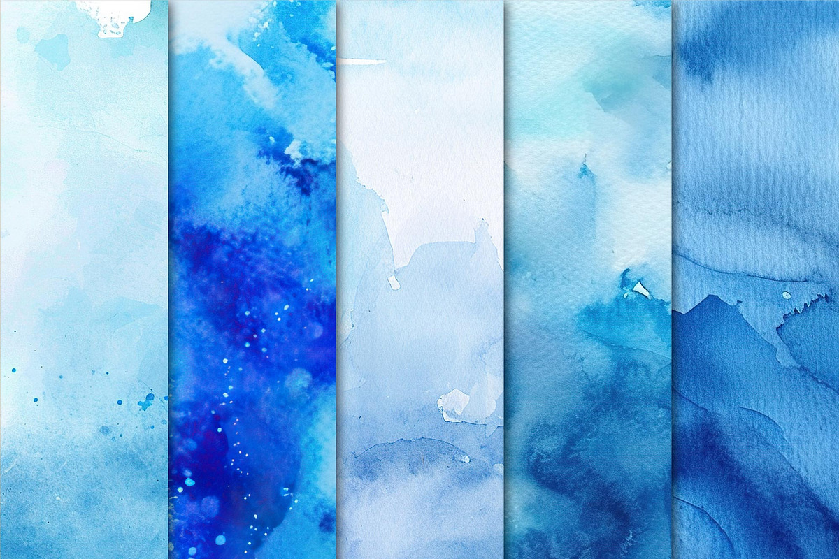 Indigo Blue Watercolor Backgrounds, a Background Graphic by Maishop